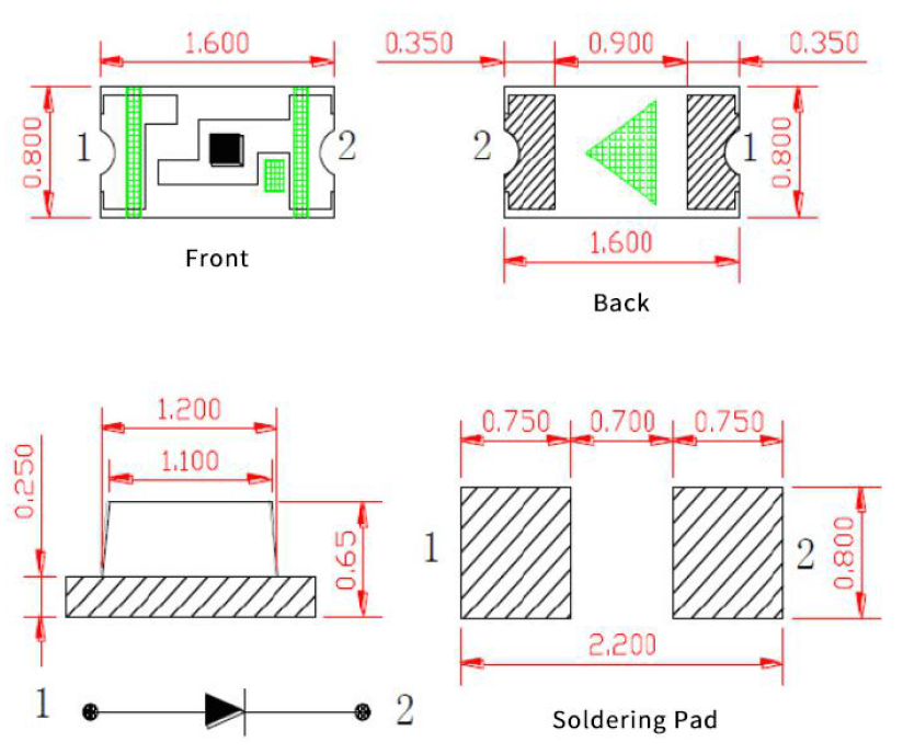 603 Kılıf Kırmızı SMD Led | Aybey Elektronik & Komponent